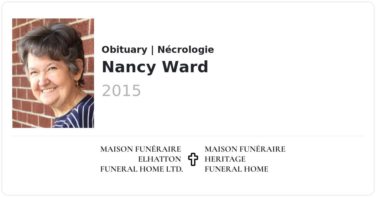 Nancy Ward | Obituaries | Elhatton's Funeral Home Ltd.