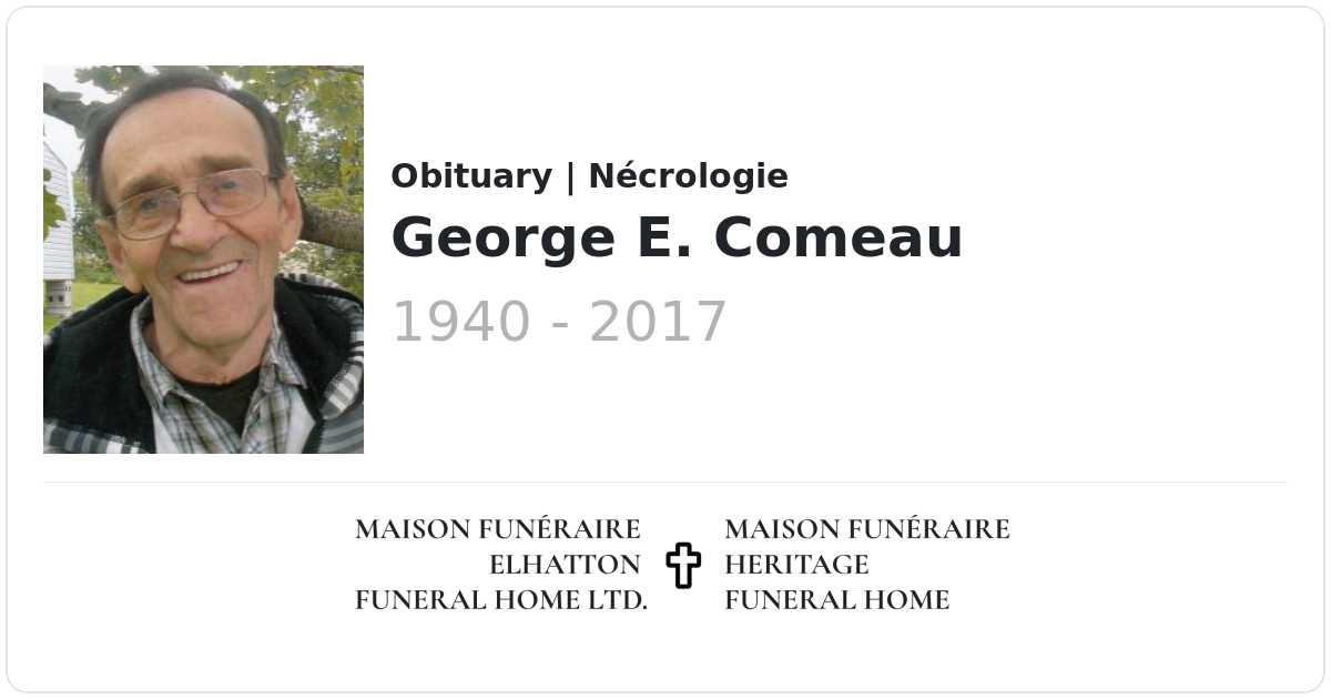 George E. Comeau | Obituaries | Elhatton's Funeral Home Ltd.