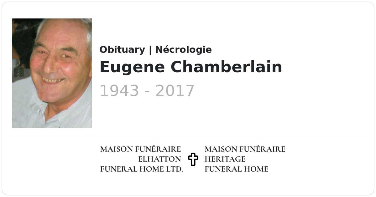 Eugene Chamberlain | Obituaries | Elhatton's Funeral Home Ltd.