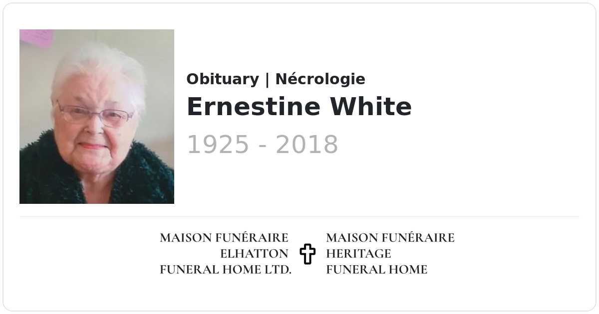 Ernestine White | Obituaries | Elhatton's Funeral Home Ltd.