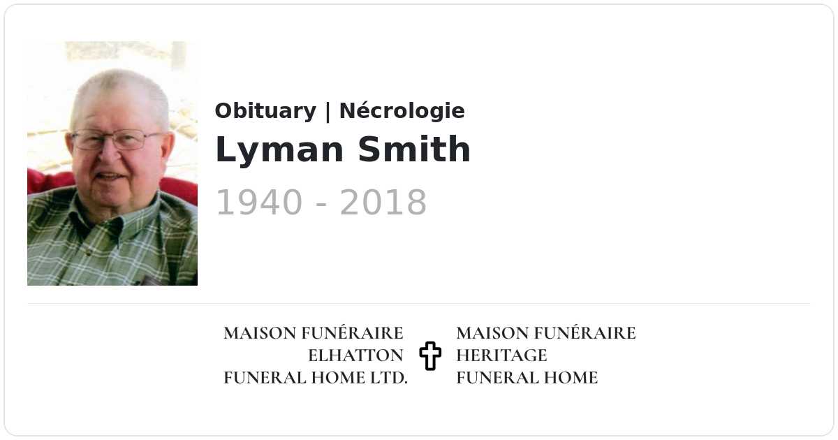 Lyman Smith | Obituaries | Elhatton's Funeral Home Ltd.