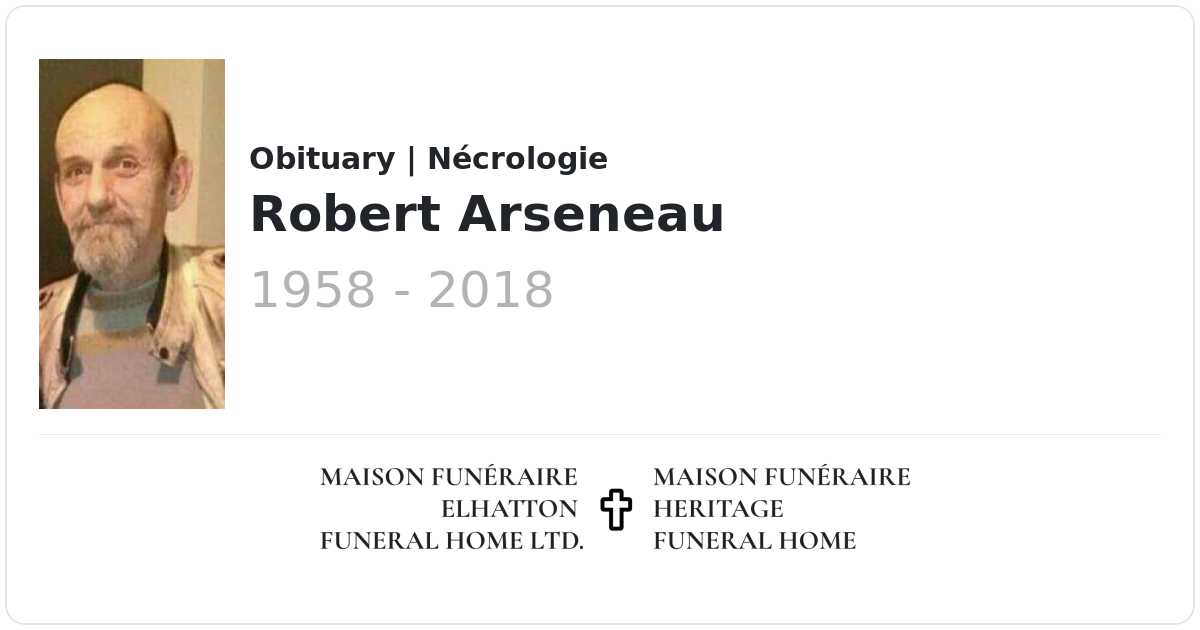 Robert Arseneau | Obituaries | Elhatton's Funeral Home Ltd.